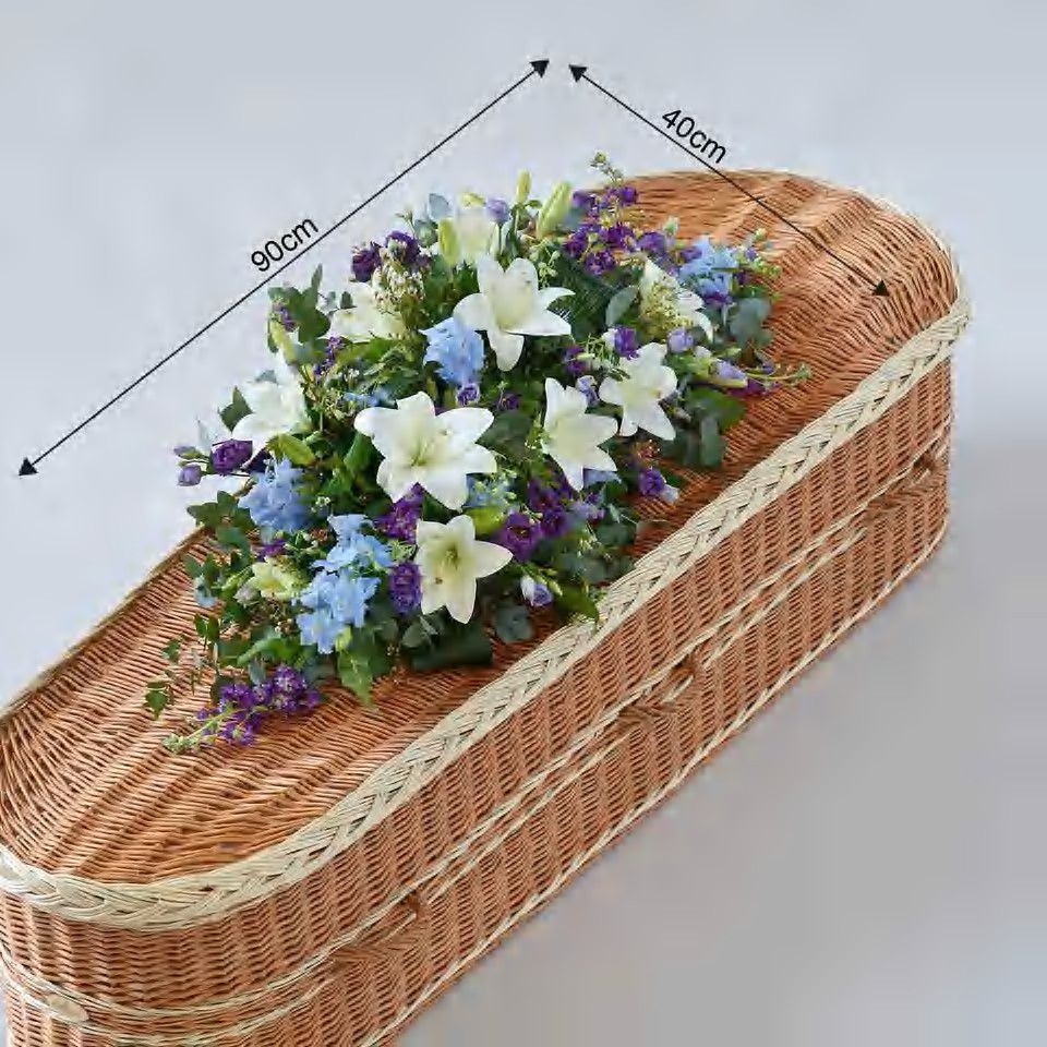Blue and White Casket Spray